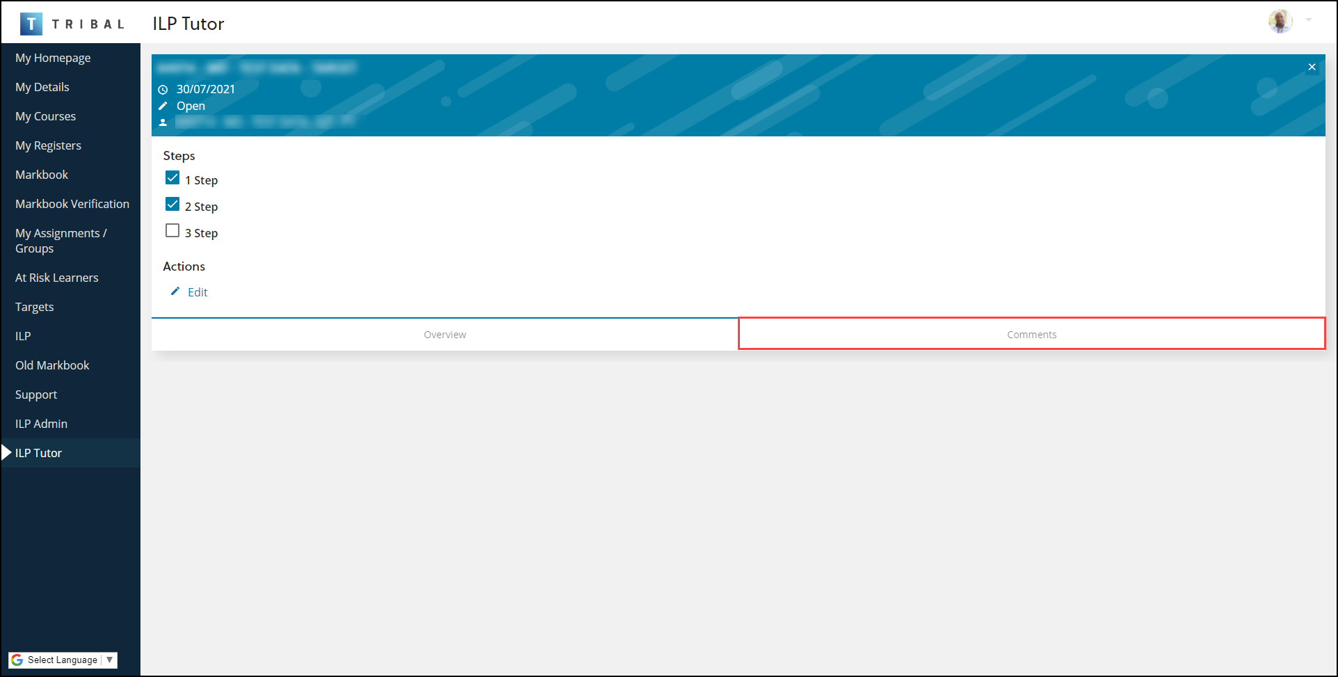 Manage ILP Targets as a Tutor